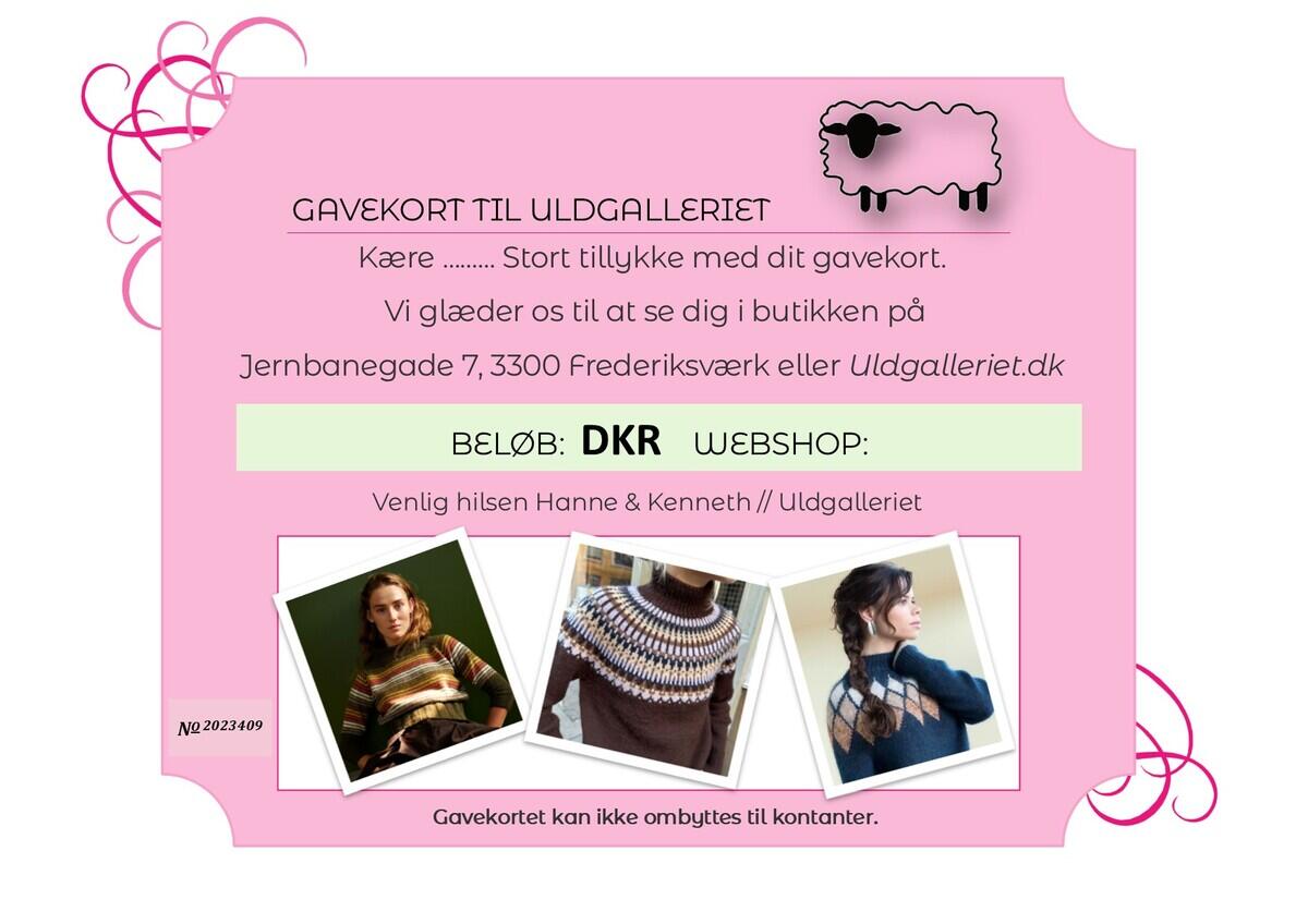 Gavekort til Uldgalleriet (print selv) | 1500 | Uldgalleriet