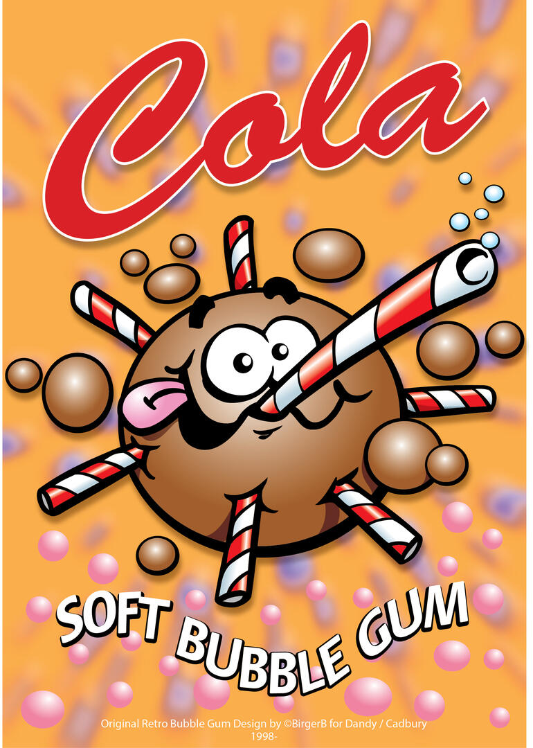 COLA Retro Bubble Gum design | 100 x 140 cm: | ArtPrint&more
